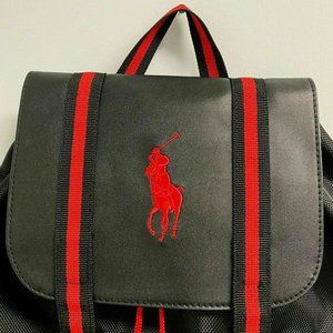 Polo Ralph Lauren | Bags | Ralph Lauren Polo Logo Red Black Backpack ...